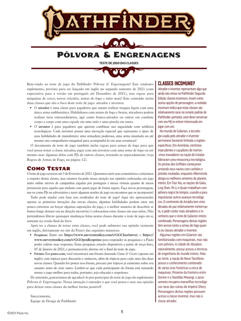 Pólvora Engrenagens | PDF