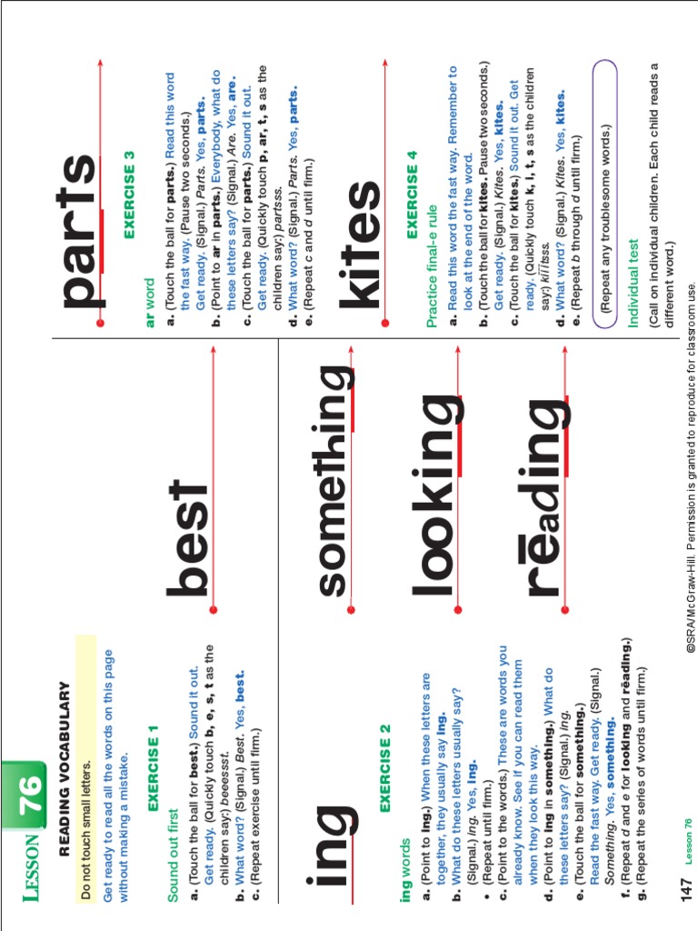 Reading Mastery Sample Lesson - Level 1 | PDF | Cognitive Science ...