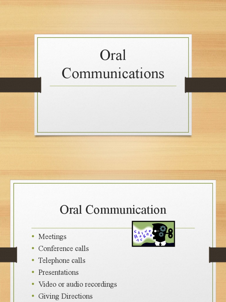 Oral Communications | PDF | Communication | Information