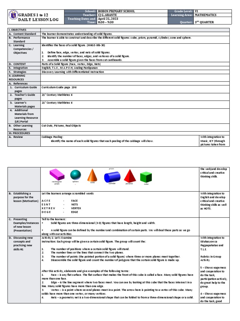 My Cot | PDF | Learning | Shape