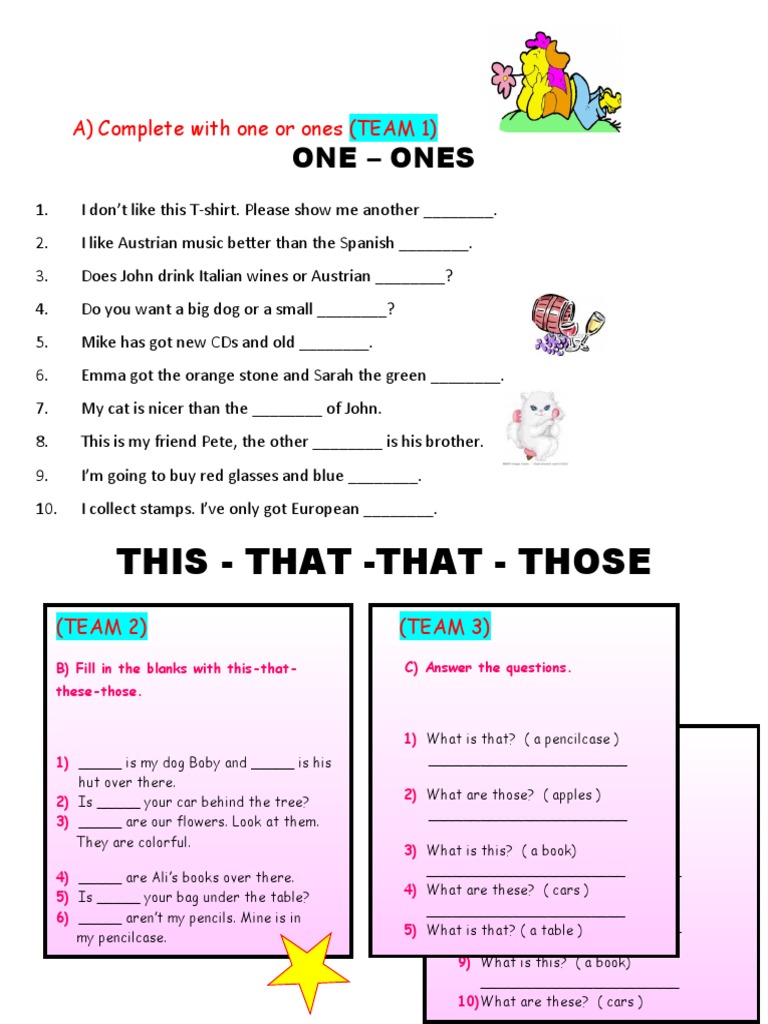Ones Ones That Those .... Class Activity | PDF