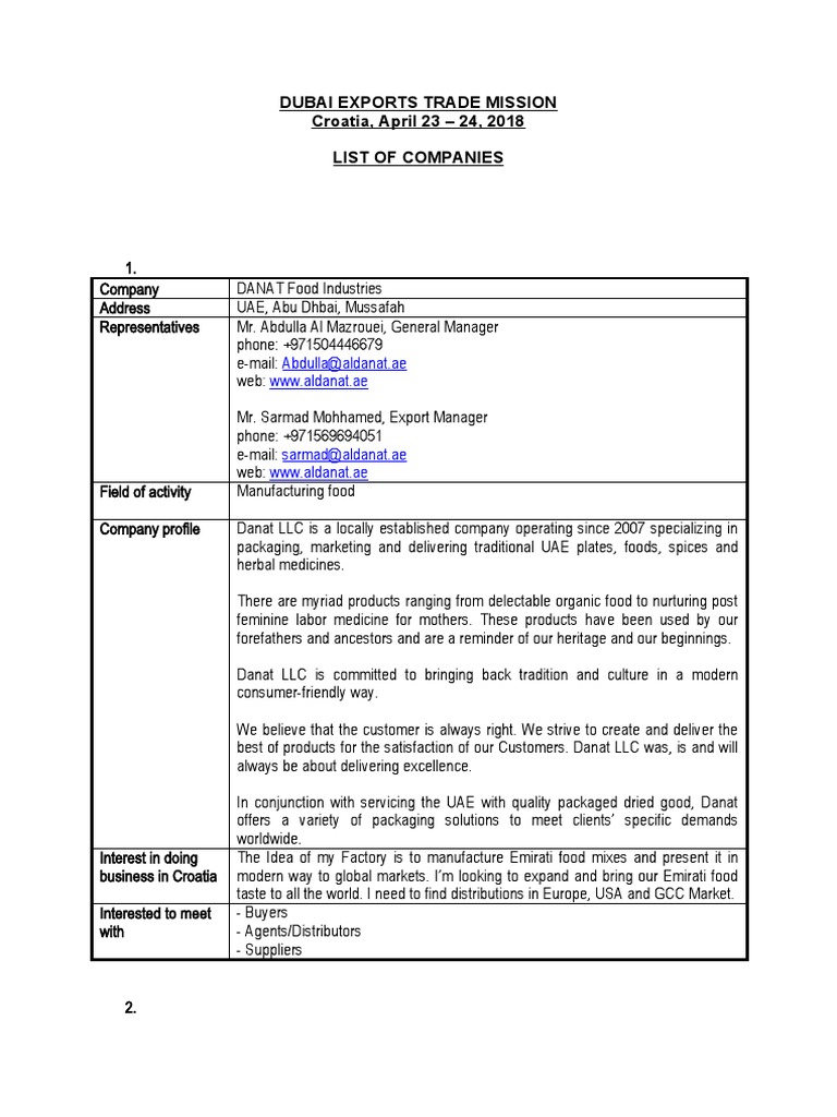 Companies Dubai Exports Tm5acb57af8cd82 | PDF