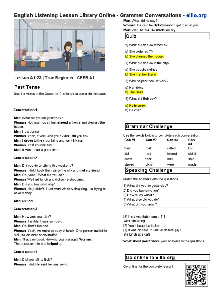 Beginner English Grammar Practice | PDF