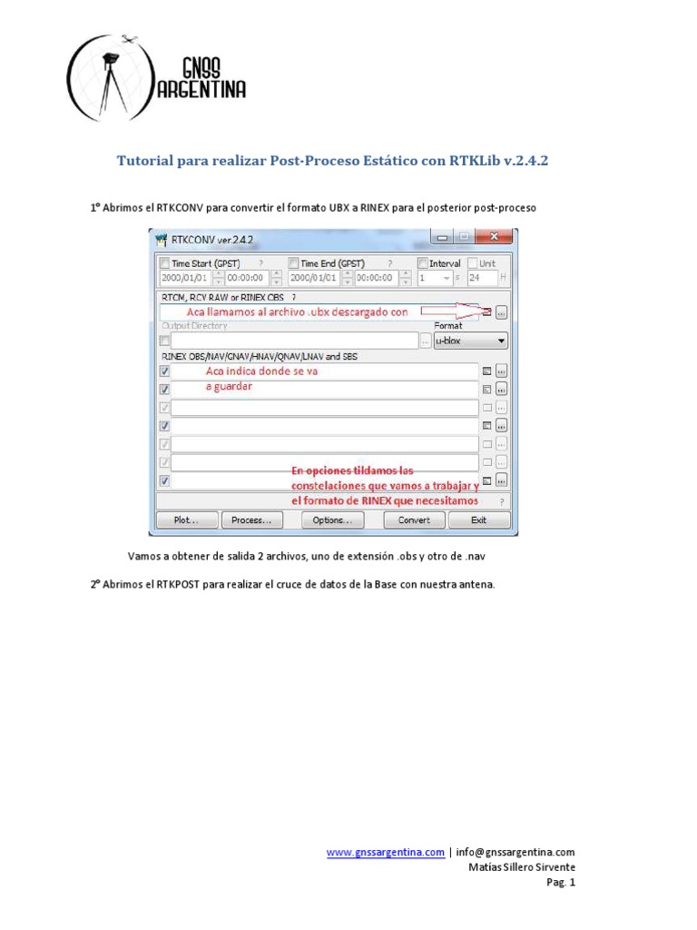 Tutorial Post-Proceso RTKLib v2.4.2 | PDF