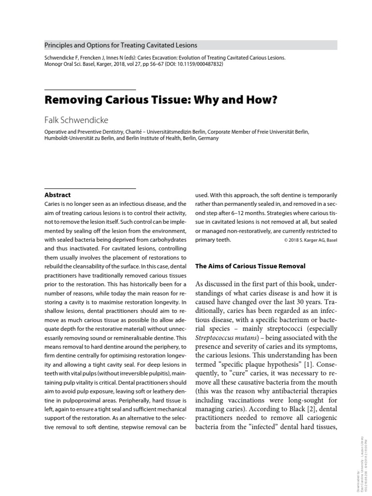 Removing Carious Tissue - Why and How? | PDF | Dentistry | Health Sciences