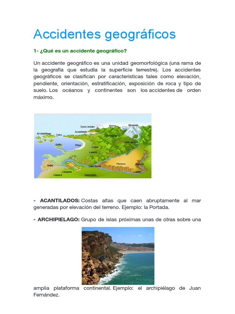 Accidentes Geográficos | PDF | Viajes y turismo | Ciencia y matemáticas