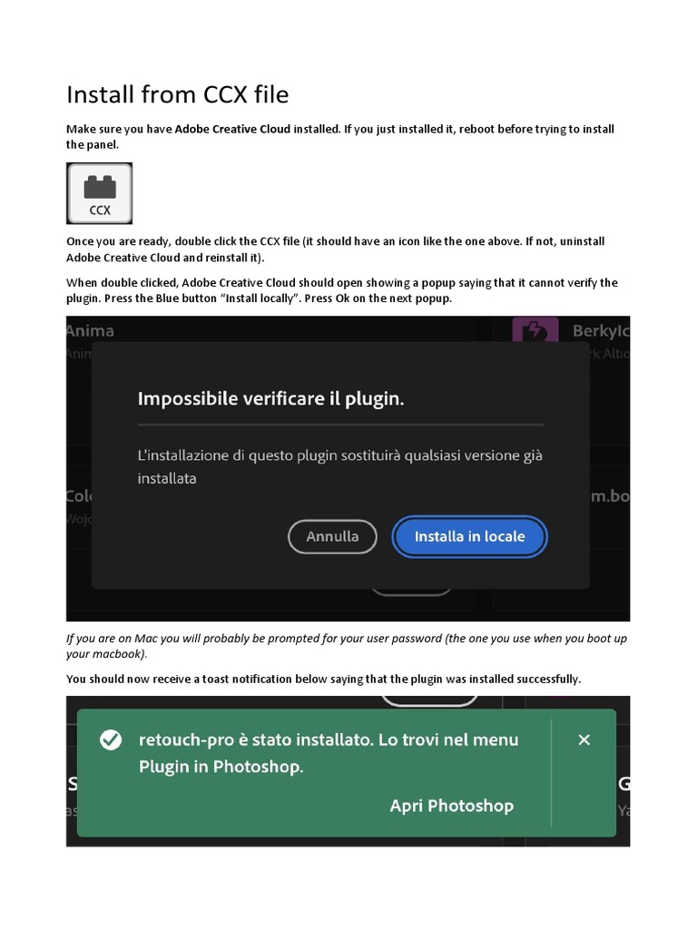 M1 Install From CCX File | PDF