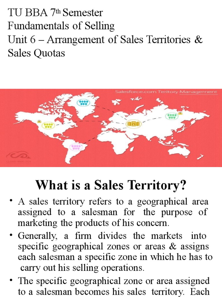 Unit 6 Arrangement of Sales Territories & Sales Quotas | PDF | Sales ...