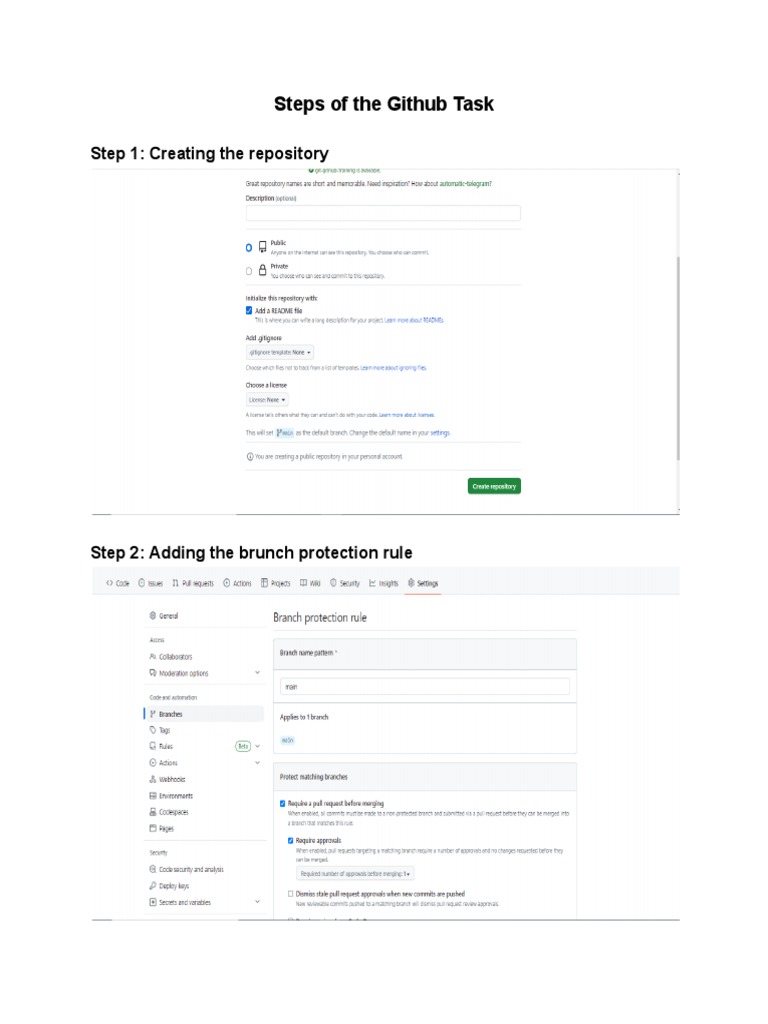 GitHub Task Workflow Steps | PDF