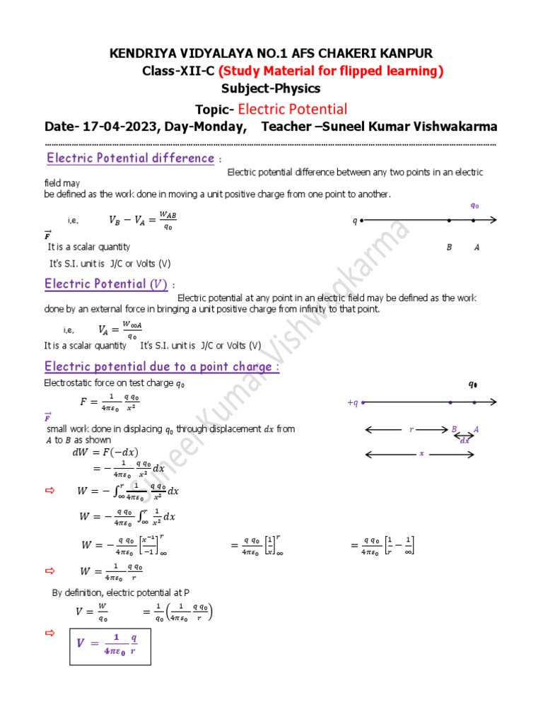 9.electric Potential | PDF