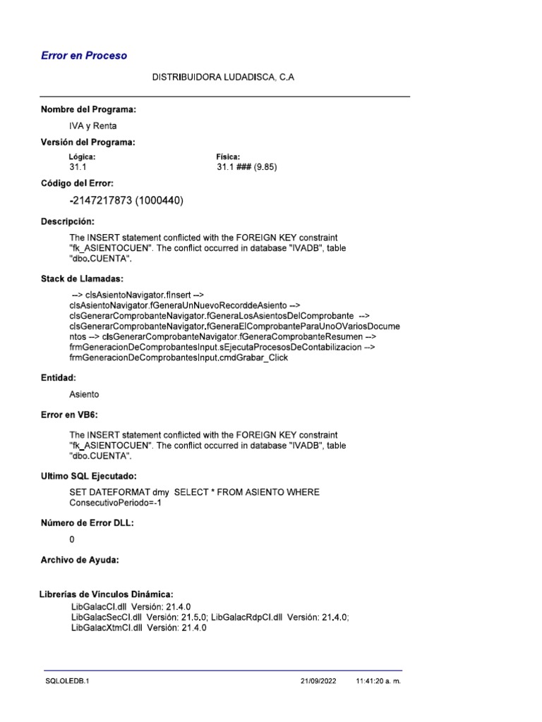Error Galac - Ludadisca | PDF