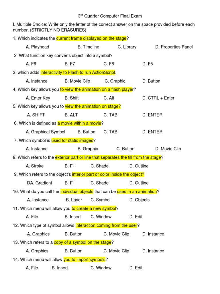 3rd Quarter Computer Final Exam | PDF | Teaching Methods & Materials | Computers