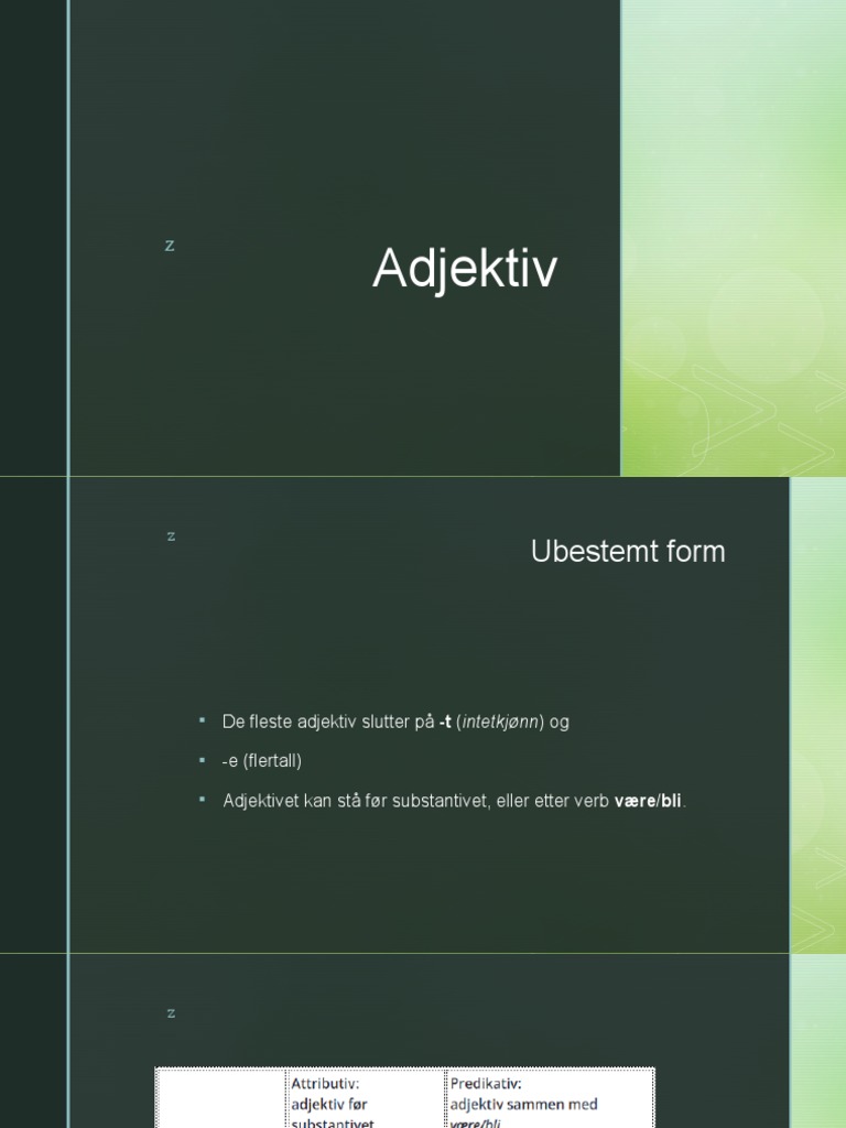 Adjektiv | PDF