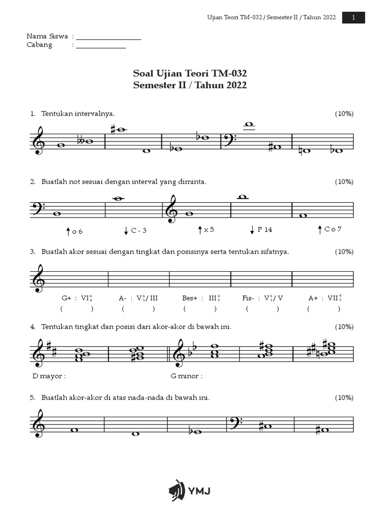 Soal Ujian TM-032 Tahun 2022 | PDF