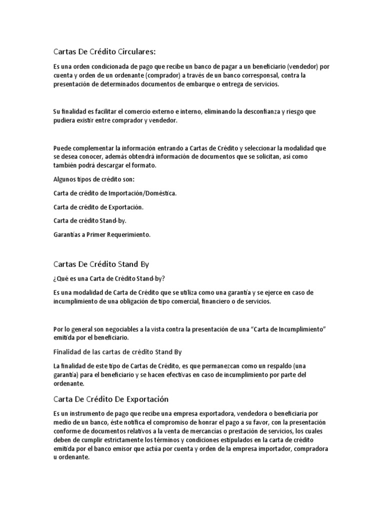 Cartas de Crédito Circulares | PDF
