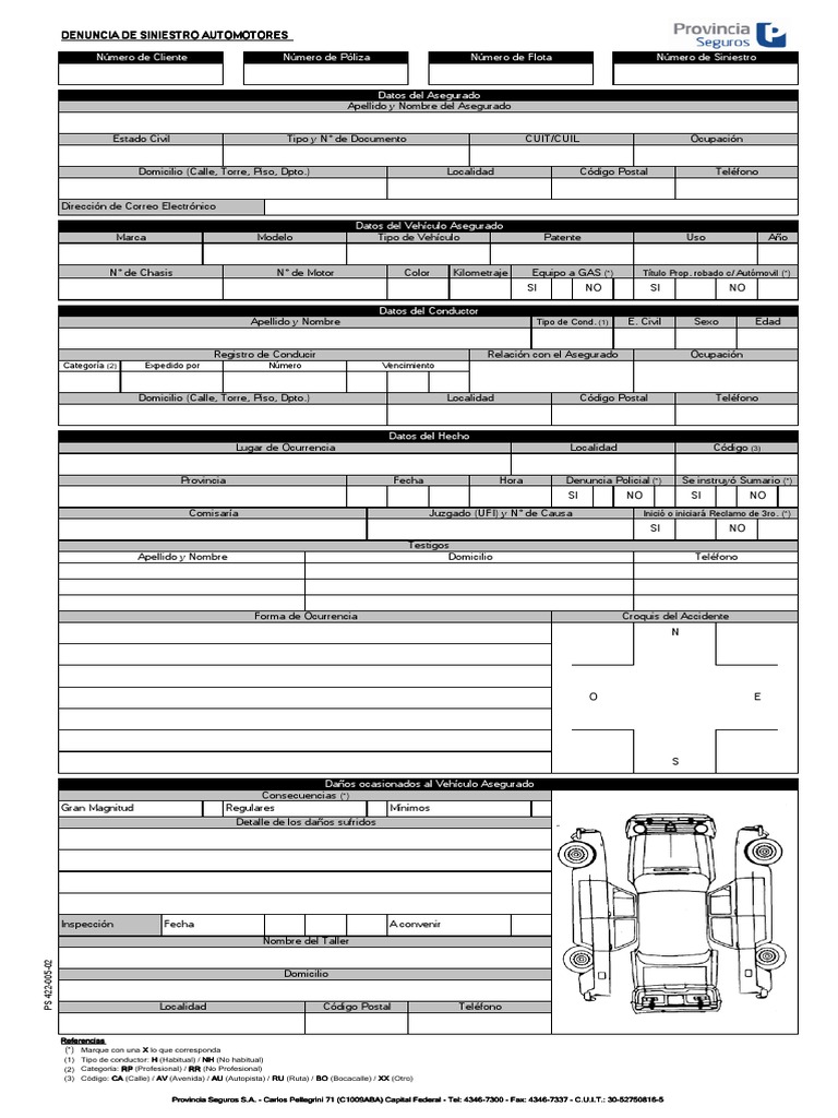 Formularios P-Siniestros Sin Lesiones | PDF