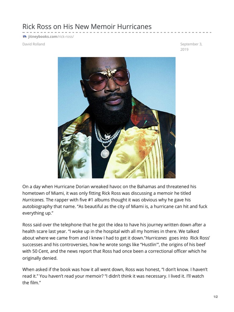 Rick Ross On His New Memoir Hurricanes | PDF