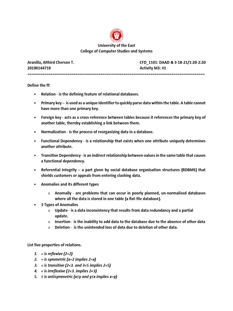 Aranilla, Activity M3_1 | PDF