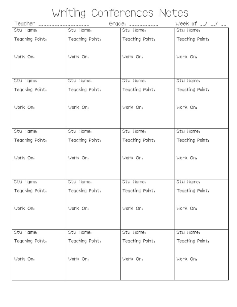 Writing Conference Notes | PDF