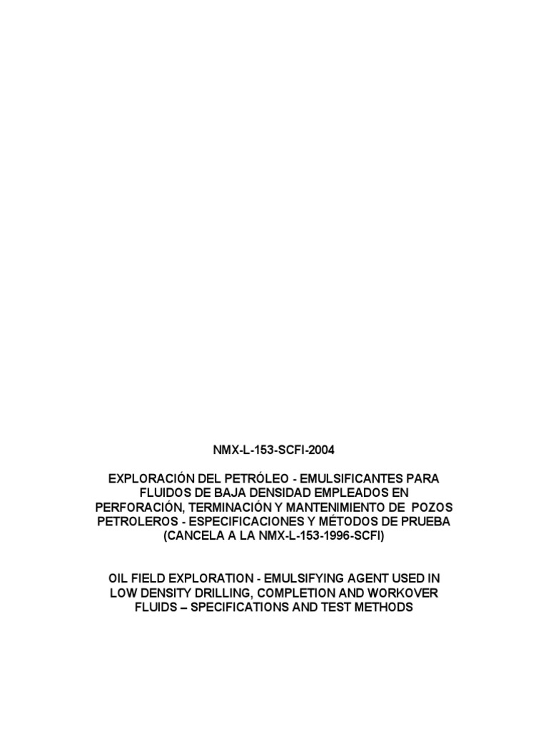 NMX L 153 Scfi 2004 Emulsif | PDF | Viscosidad | Filtración