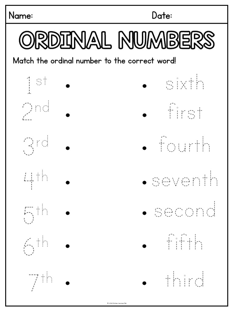 Ordinal Numbers Activities for Kids | PDF