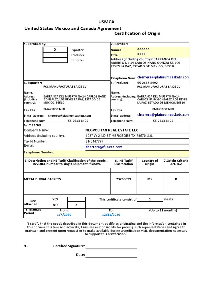 USMCA Platinum | PDF