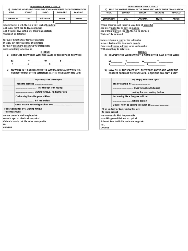 Avicii-Waiting-For-Love STDS | PDF | Religion & Spirituality | Poetry