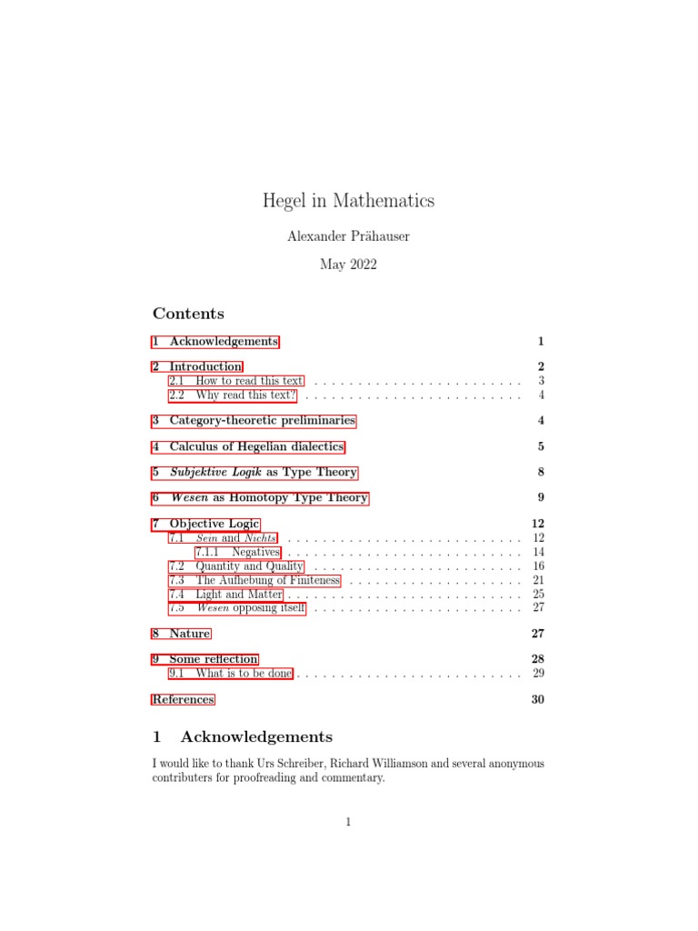 Hegel in Mathematics | PDF