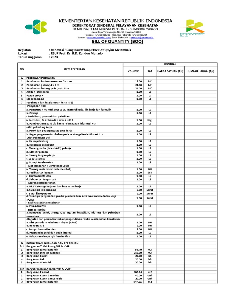 Bill of Quantity Boq 4 | PDF
