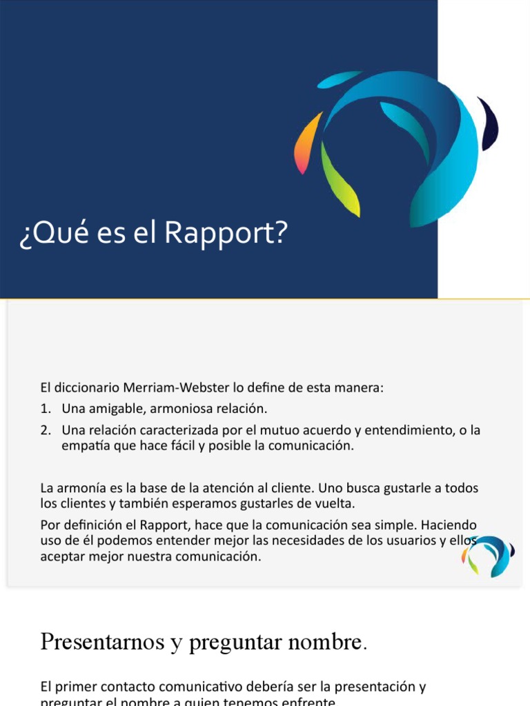 ¿Qué Es El Rapport? | PDF | Comunicación
