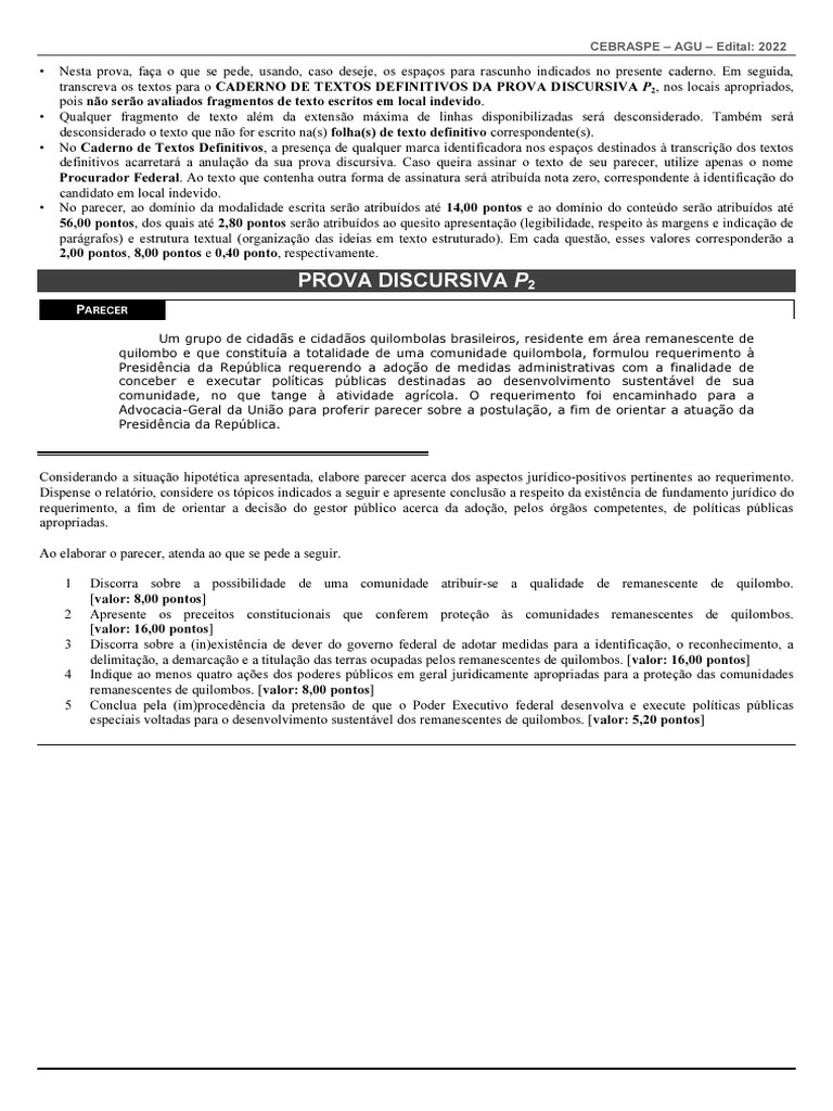 Prova Discursiva p2 | PDF
