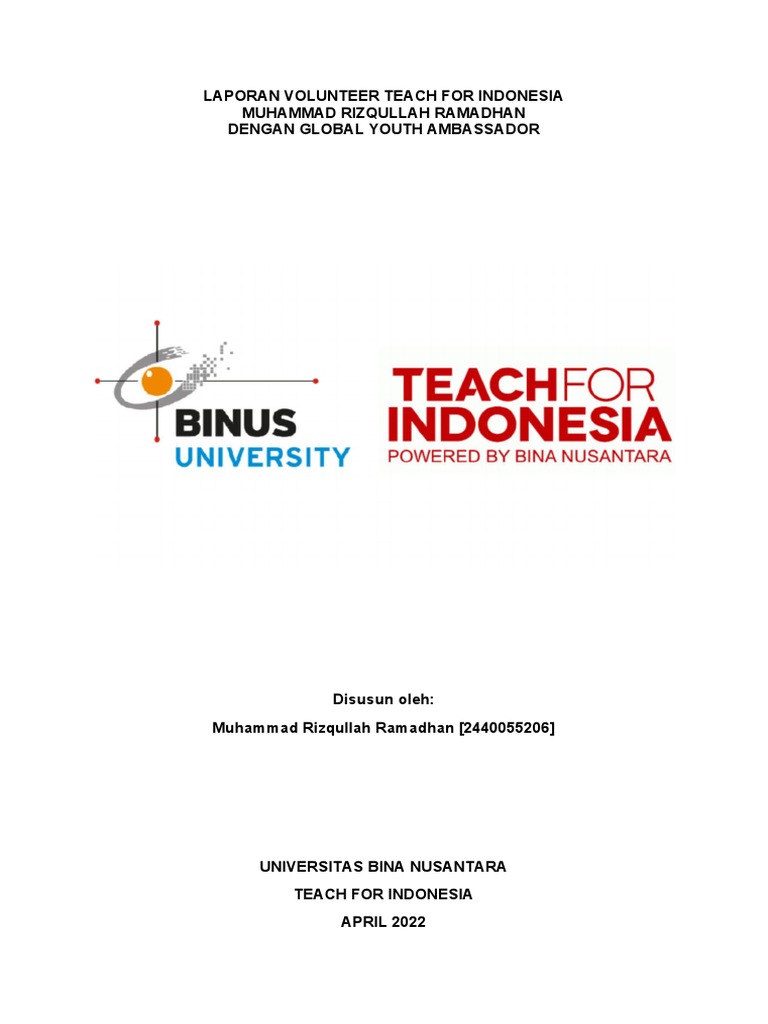 LAPORAN VOLUNTEER TFI X GYA | PDF