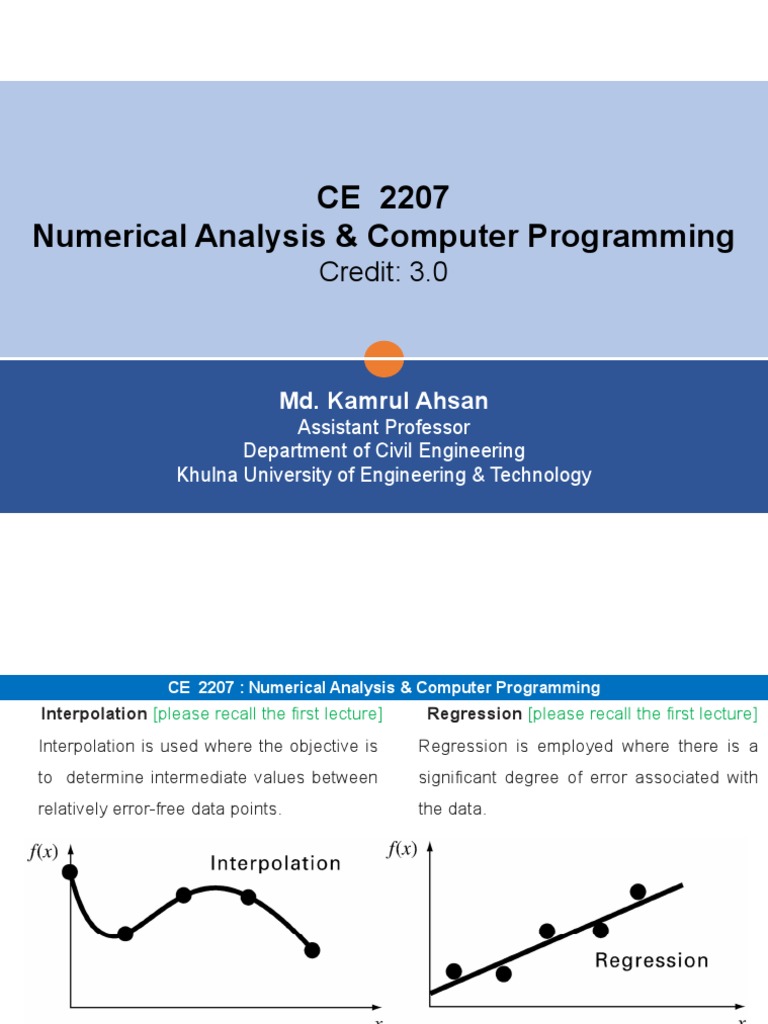 Curve Fitting - CE 2207 | PDF | Errors And Residuals | Regression Analysis