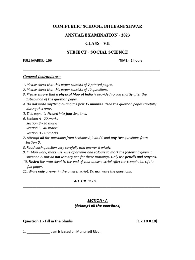 CLASS VII - SST | PDF