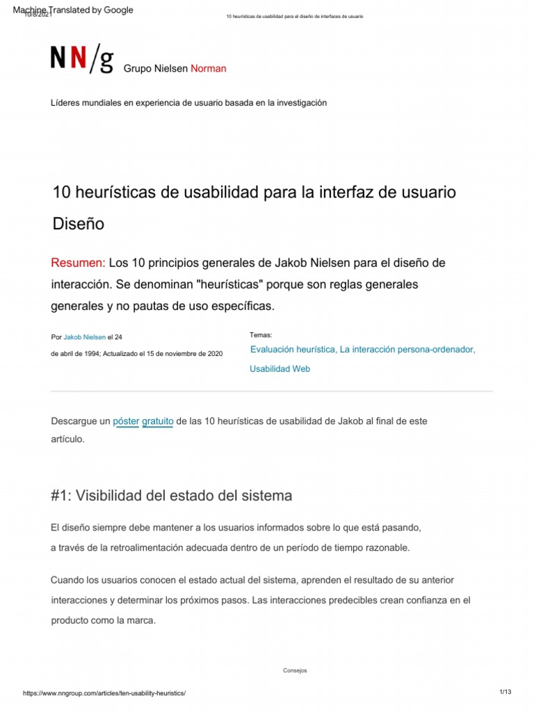 Usability Heuristics For User Interface Design | PDF
