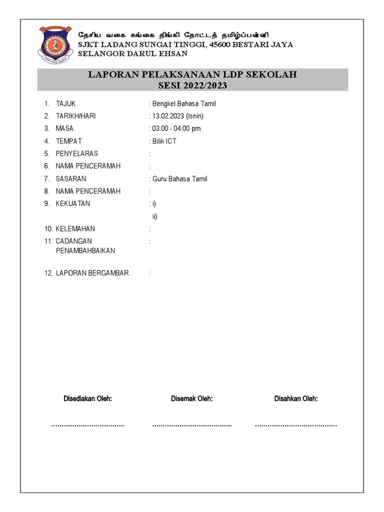 Format Laporan Ldp Sekolah | PDF