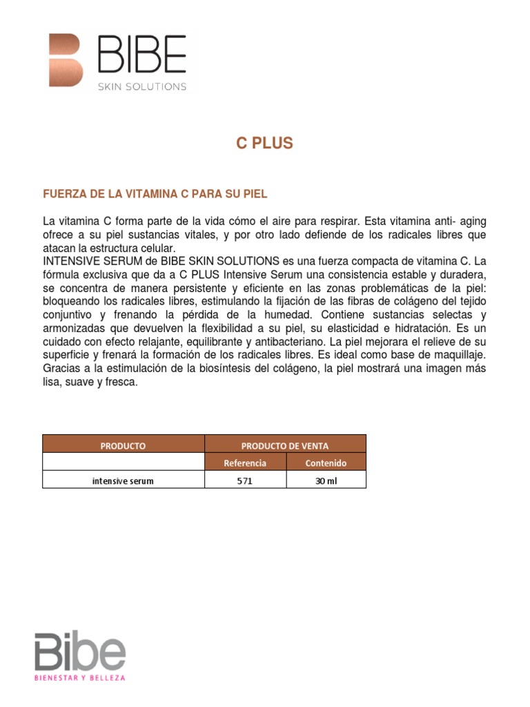 Bibe Skin Solutions - C Plus | PDF | Salud y bienestar