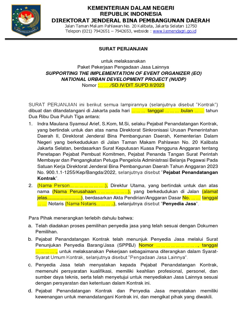 Draft Kontrak SSUK SSKK | PDF