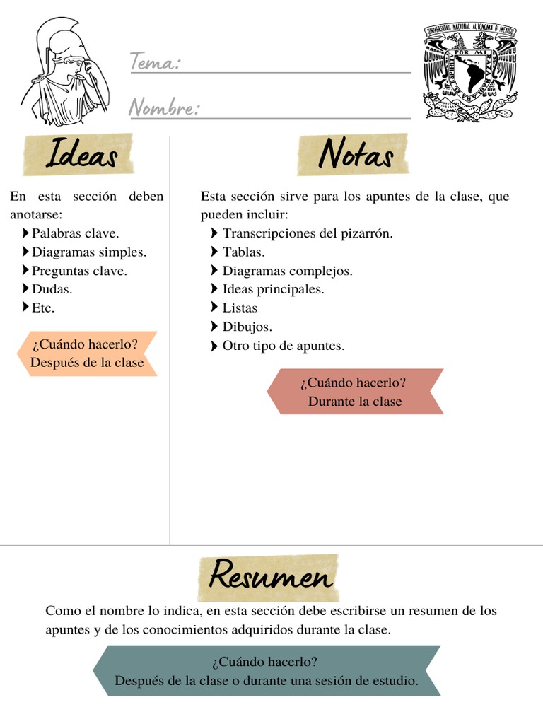 Muestra Hoja de Cornell | PDF