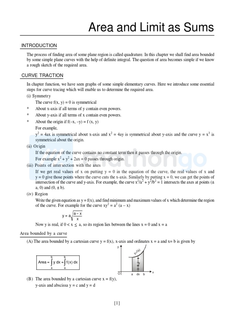 Area - Formula Sheet - MathonGo | PDF