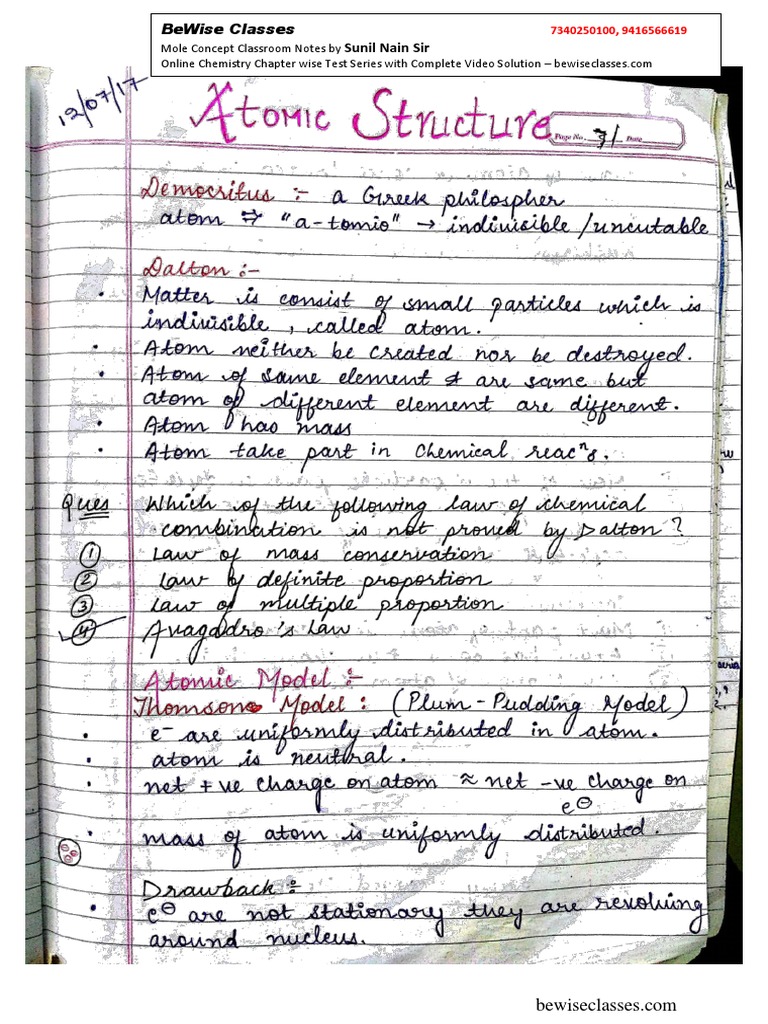 Atomic Structure | PDF