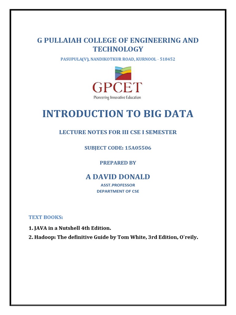 Big Data Lecture Notes Pdf Cloud Computing Network Socket 8696