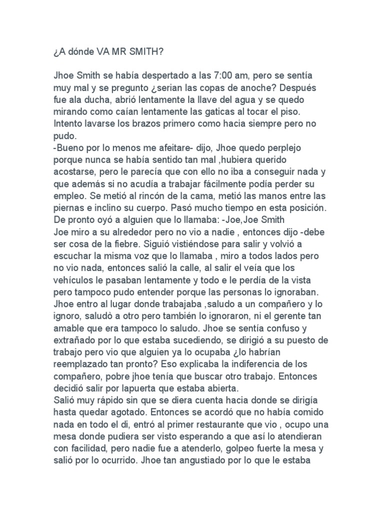 ¿A dónde va Mr. Smith? | PDF