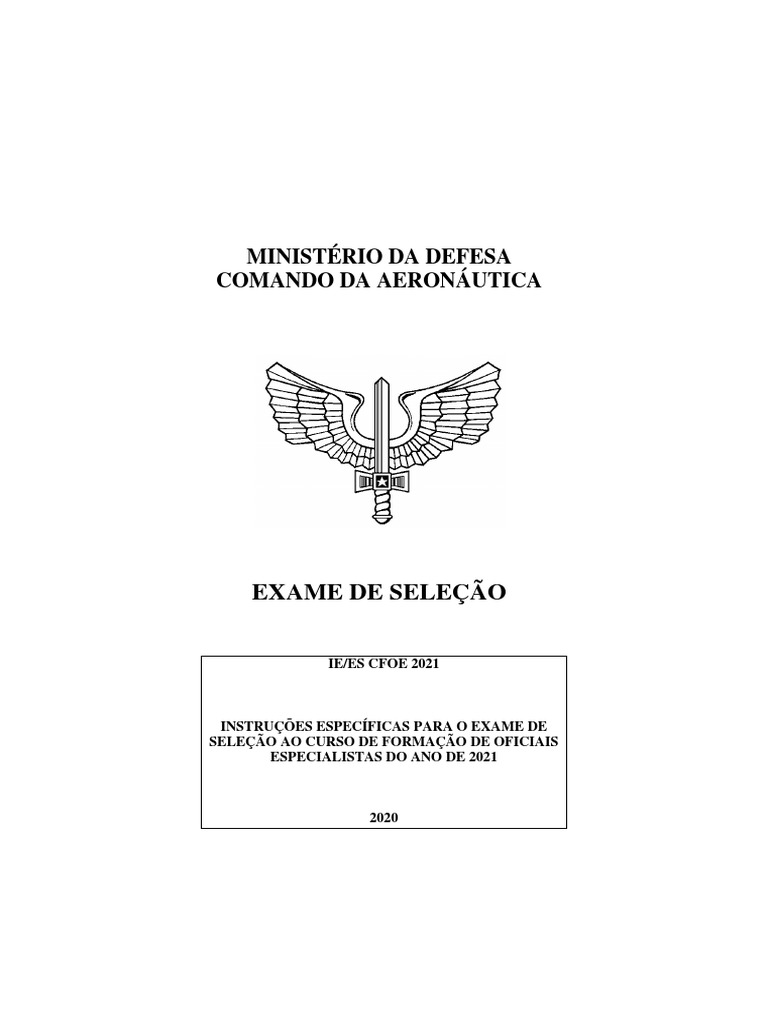 Instruções Exame Seleção CFOE 2021 | PDF | Negócios