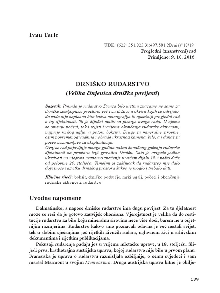 Tarle Drnisko Rudarstvo | PDF