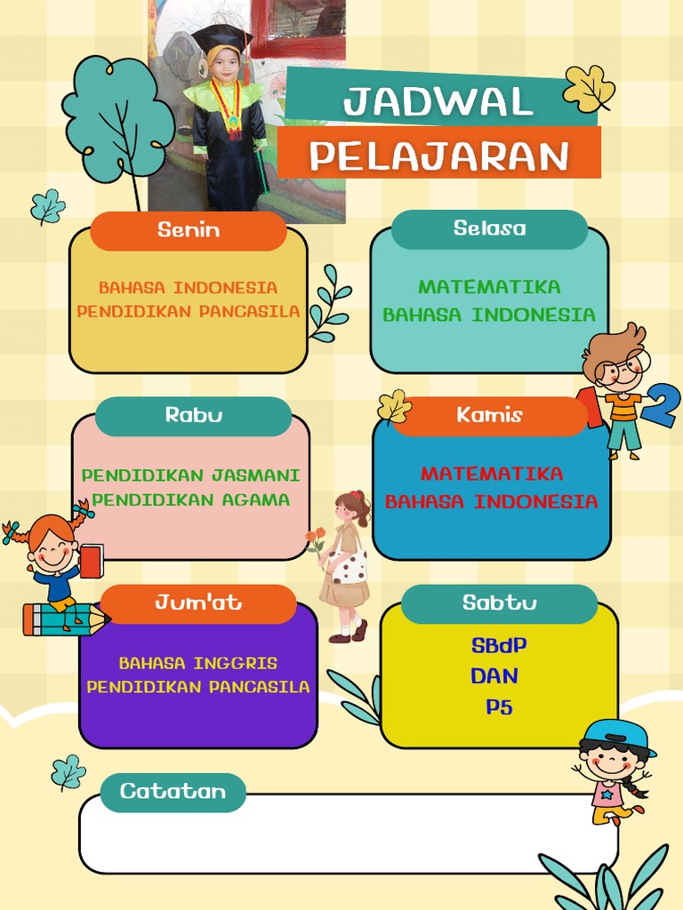 Warna-Warni Ceria Jadwal Pelajaran Dokumen A4 | PDF Warna-Warni Ceria Jadwal Pelajaran Dokumen A4 | PDF
