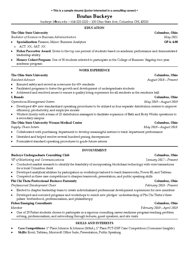 Sample Resumes in Word 2020 | PDF