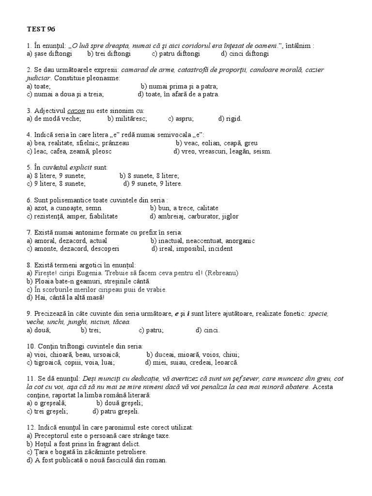 Nota - Test 96 | PDF