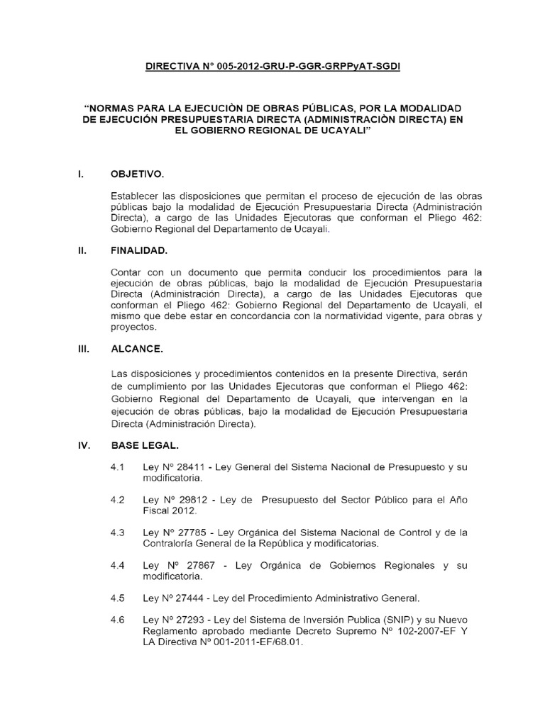 DIRECTIVA N GRU-P-GGR-GRPPyAT-SGDI PDF | PDF