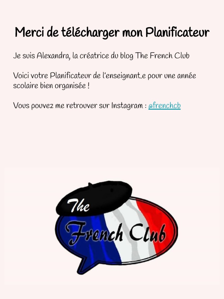 Planificateur FrenchClub | PDF | Édition